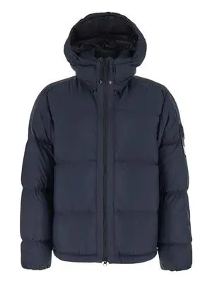 Stone Island Tech Fabric Down Jacket With Removable Hood - Multicolor
