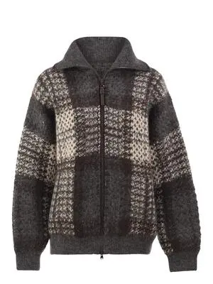 Brunello Cucinelli Jacquard Knit Sequined Bomber Cardigan - Multicolor