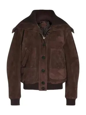 Attico Suede Bomber Jacket - Brown