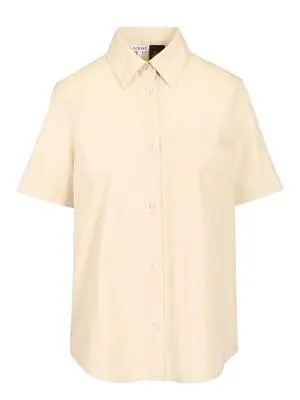 Loewe Short-sleeved Cotton Shirt - Cream