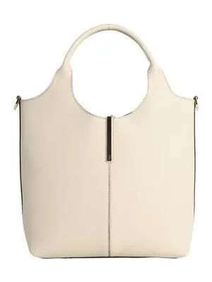 TOD'S Small Shopping Tote Leather Bag - Cream