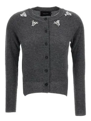 Simone Rocha Relaxed Cashmere Cardigan W/ Emb - Multicolor