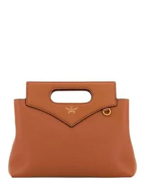 Mcm Caramel Leather Mini Soft Diamond Handbag - Brown