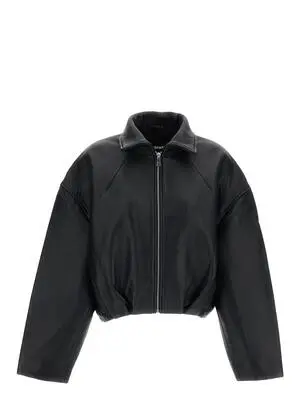 ROTATE BY BIRGER CHRISTENSEN Boxy Leather Jacket - Multicolor