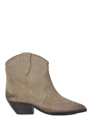 Isabel Marant Étoile Dewina Suede Cowboy Ankle Boots Gray