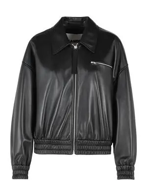 JIL SANDER JIL SANDER Leather Bomber Jacket Black