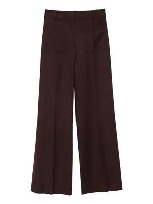 Victoria Beckham Virgin Wool Trousers - Brown