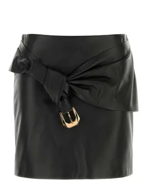 Versace Leather Mini Skirt - Black