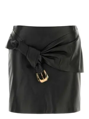 Versace Leather Mini Skirt - Black