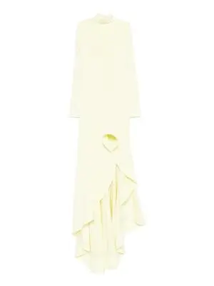 Stella McCartney High Neck Asymmetric Hem Dress - Yellow