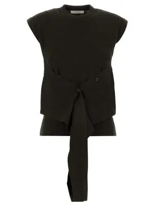 LEMAIRE Wool And Acrylic Vest - Brown