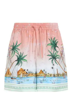 Casablanca Ethereal Silk Shorts - Multicolor