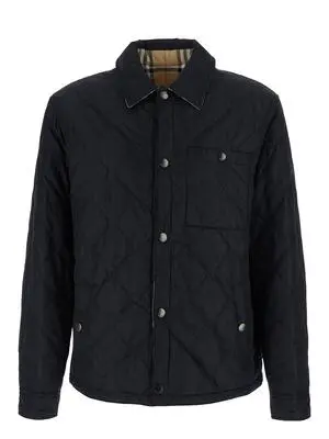 Burberry Brighton' Black Jacket With Quilted Motif And Reversible Design In Tech Fabric - Multicolor
