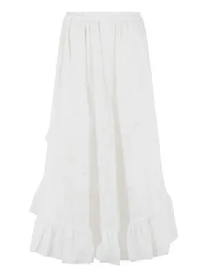 Zimmermann Zimmermann 'Daylight' Long Skirt In White Cotton Blend Women Cream