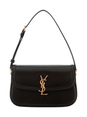 Saint Laurent Dark Leather Solferino Shoulder Bag - Brown