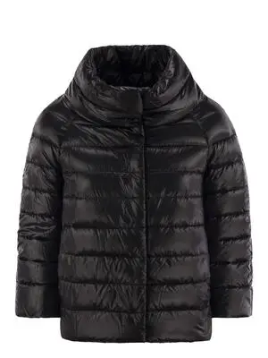 Herno Sofia Mini Cape With 3/4 Sleeves - Black