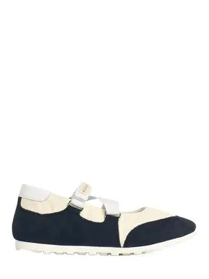 Marni Balerina In Fabric And Suede - Black