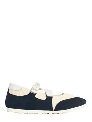 Marni Fabric And Suede Ballerina - Black