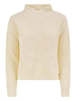 Herno Pure Wool Textured Knit Jumper - Cream