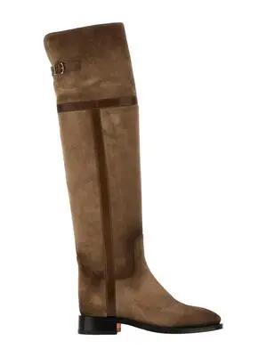 Santoni Mud Suede Janelle Boots - Brown