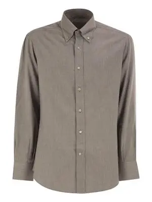 Brunello Cucinelli Cotton And Lyocell Button-down Shirt - Multicolor