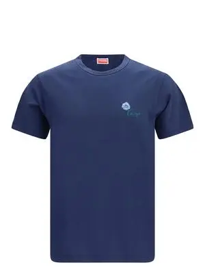 Kenzo Tulip Embroidered Cotton T-shirt - Blue