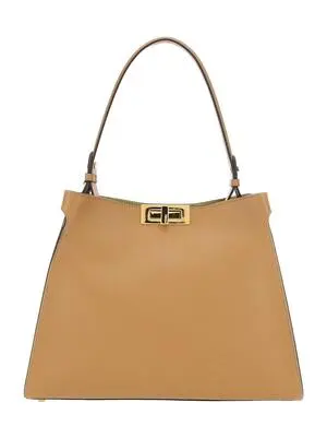 Fendi Way Tote Bag With Removable Handle And Turn Lock In Beige Leather For - Cream