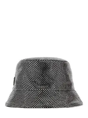 Prada Embellished Fabric Bucket Hat - Silver