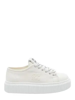 Miu Miu MIU MIU Fabric Sneakers Cream