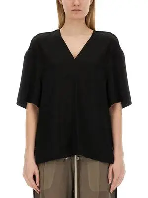 Rick Owens V-neck T-shirt - Black