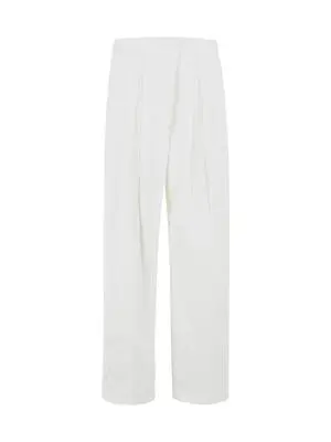 JIL SANDER Milk Cotton And Silk Trousers - Cream
