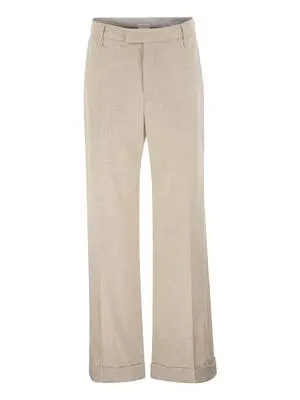 Brunello Cucinelli Virgin Wool And Cashmere Tailored Trousers - Cream