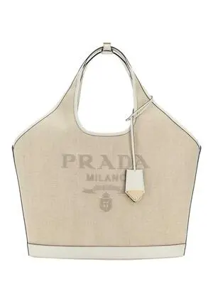 Prada Canvas Shopping Bag - Brown