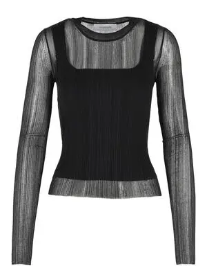 Sportmax Buono Trompe L'oeil Viscose Blend Sweater - Black