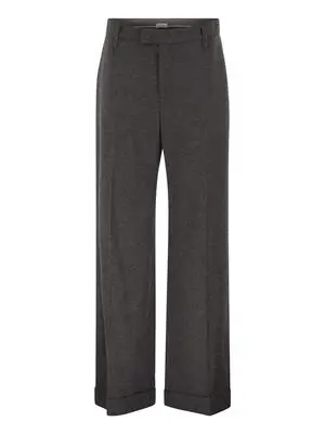 Brunello Cucinelli Virgin Wool And Cashmere Tailored Trousers - Multicolor