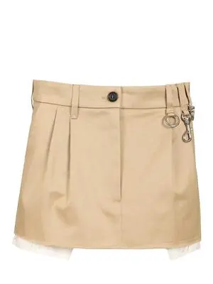 Miu Miu Cotton Chino Mini Skirt - Cream
