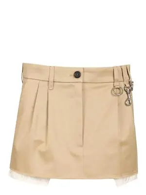 Miu Miu Cotton Chino Mini Skirt - Cream