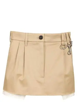 Miu Miu Cotton Chino Mini Skirt - Cream