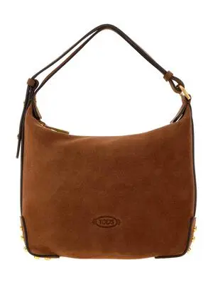 TOD'S Brown Suede Mini Shoulder Bag - Multicolor