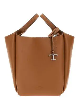 TOD'S Camel Leather Apa Bucket Bag - Brown