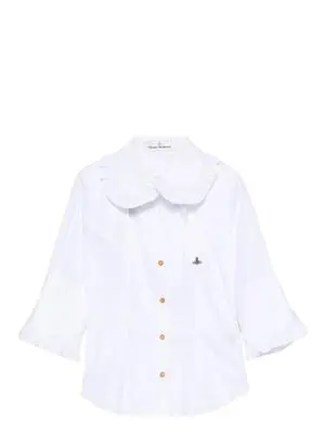 VIVIENNE WESTWOOD Ruffled Collar Cut-out Shirt - White