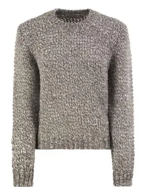 Herno Alpaca-blend Jumper With Sequins - Gray