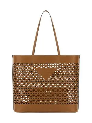 Prada Caramel Leather Shopping Bag - Brown
