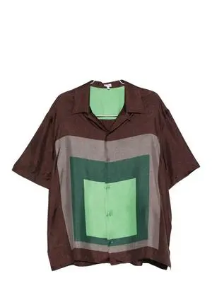 Loewe Loewe Men Printed Silk Shirt Multicolor