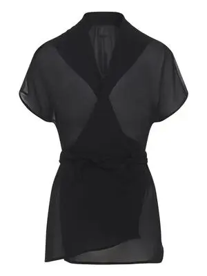 Rick Owens Wrap Short Sleeve Top - Black
