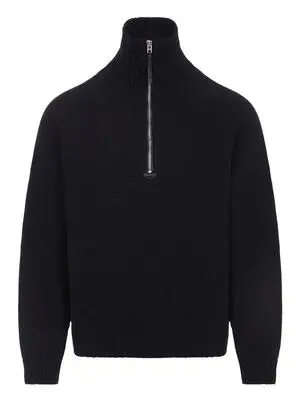 TOM FORD Cashmere And Wool Half-zip Sweater - Black