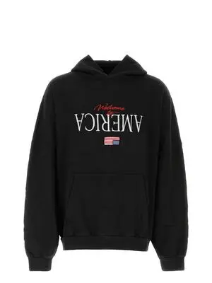 WILLY CHAVARRIA Cotton Oversize Welcome To America Sweatshirt - Black
