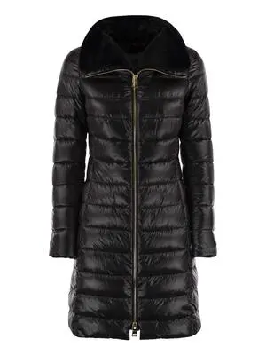 Herno Elisa Long Down Jacket In Ultralight Nylon - Black