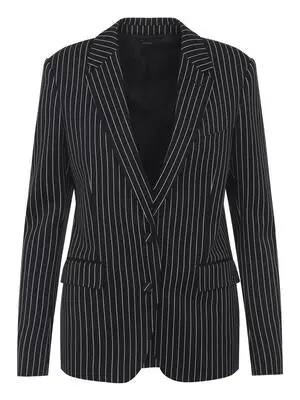 TOM FORD Striped Wool Barathea Jacket - Black
