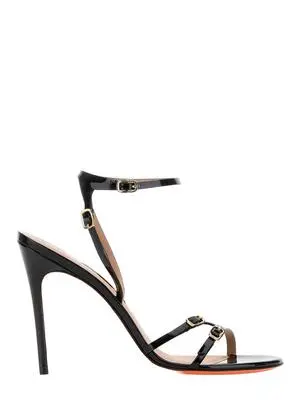 Santoni Leather Virna Sandals - Black